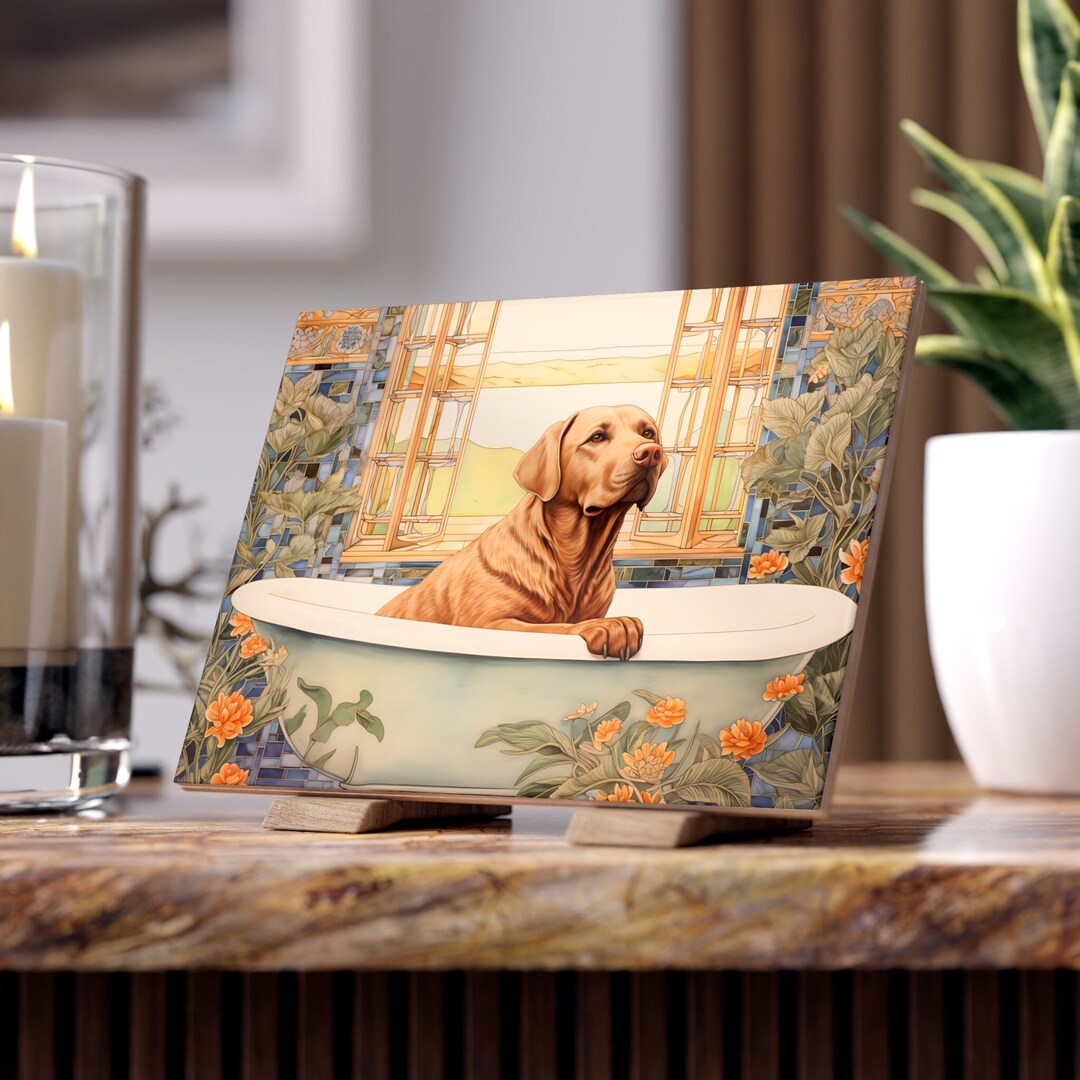 Labrador, Art Deco Tile, Art Nouveau Tile, William Morris Style ...