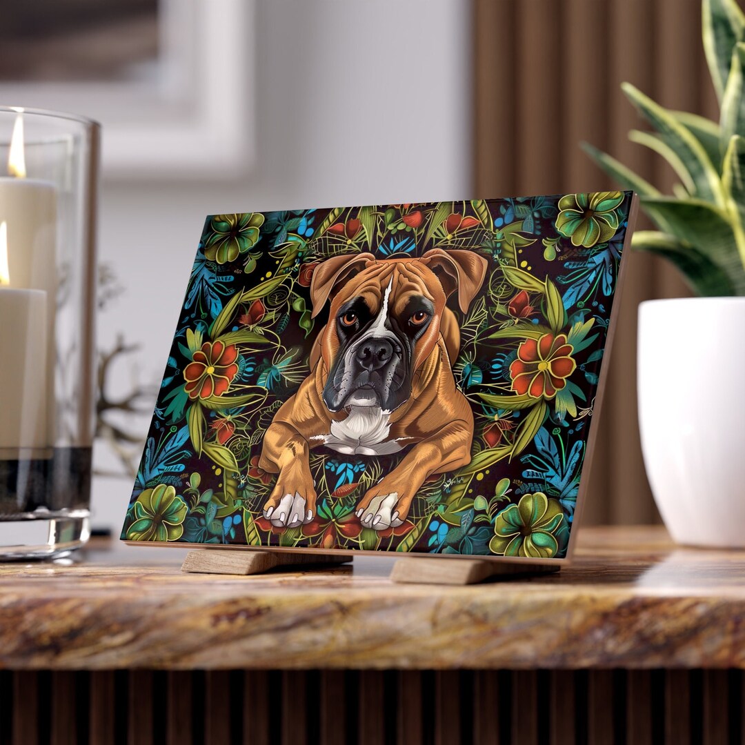 Art Nouveau Ceramic Photo Tile Boxer Tile 8x6'' - Etsy