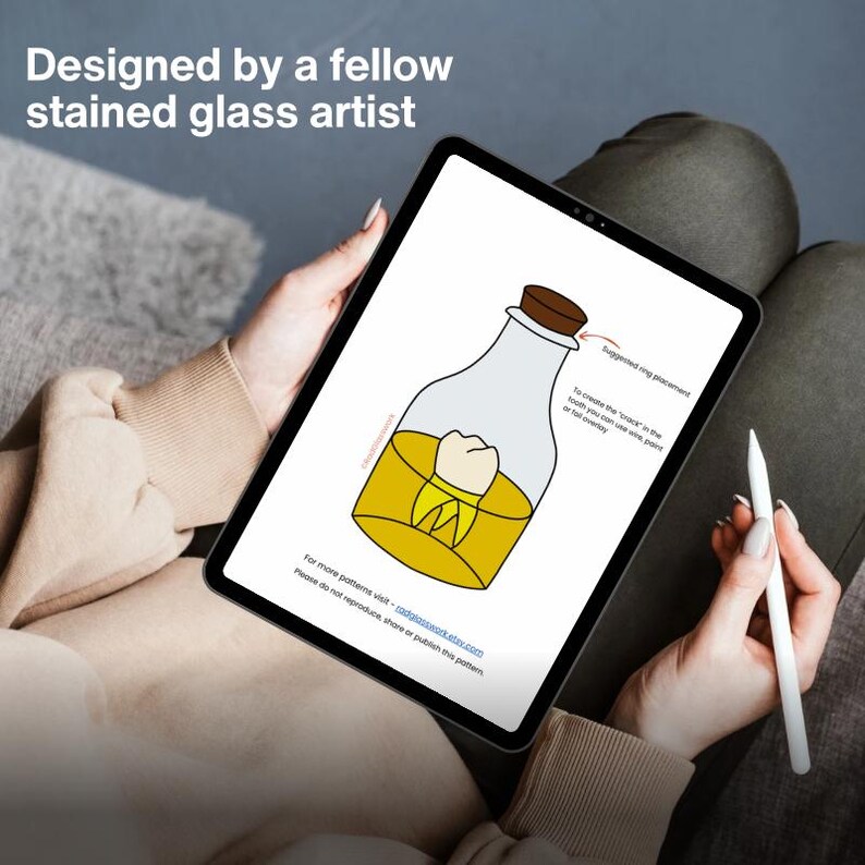 Tooth in a Bottle Stained Glass Pattern • Digital Download • Beginner ...