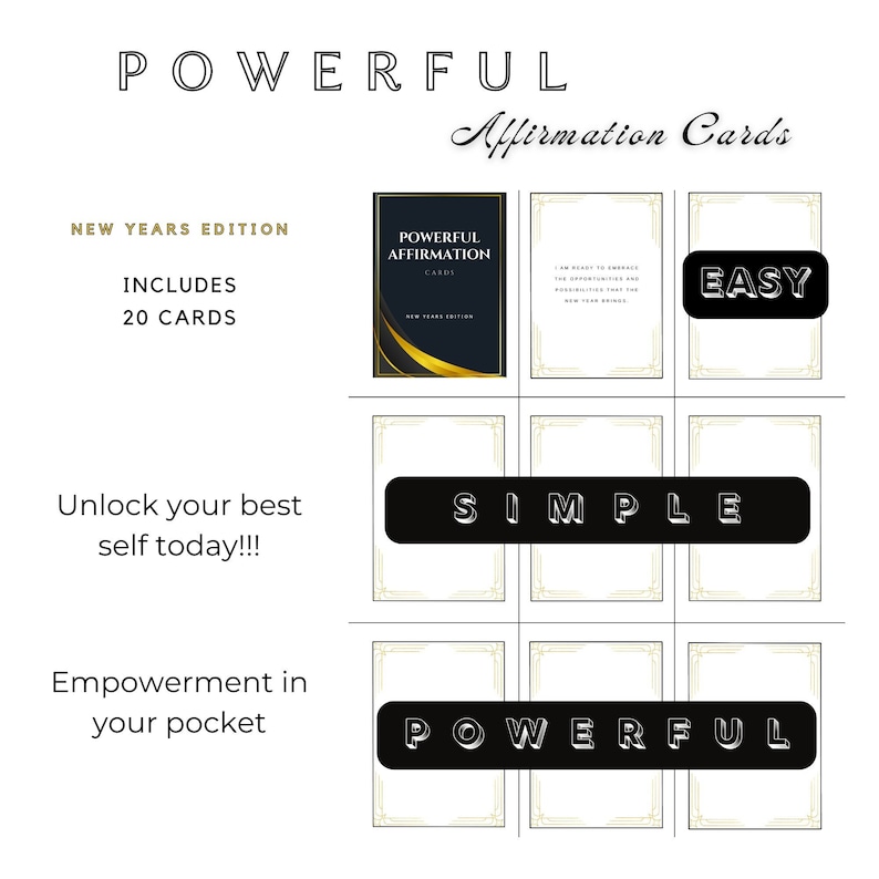 Powerful Affirmation Cards: Set of 20 Digital Download Empowering ...