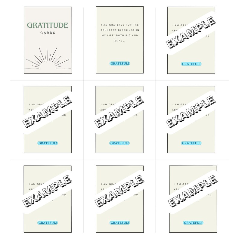 Gratitude Affirmation Cards: Set of 20 Digital Download Positive ...