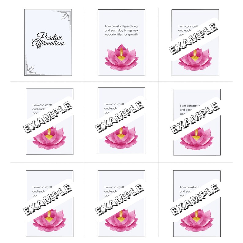 Positive Affirmation Cards: Set of 30 Digital Download Inspirational ...