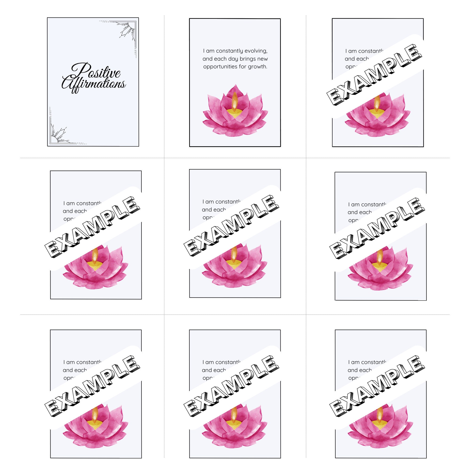 Positive Affirmation Cards: Set of 30 Digital Download Inspirational ...