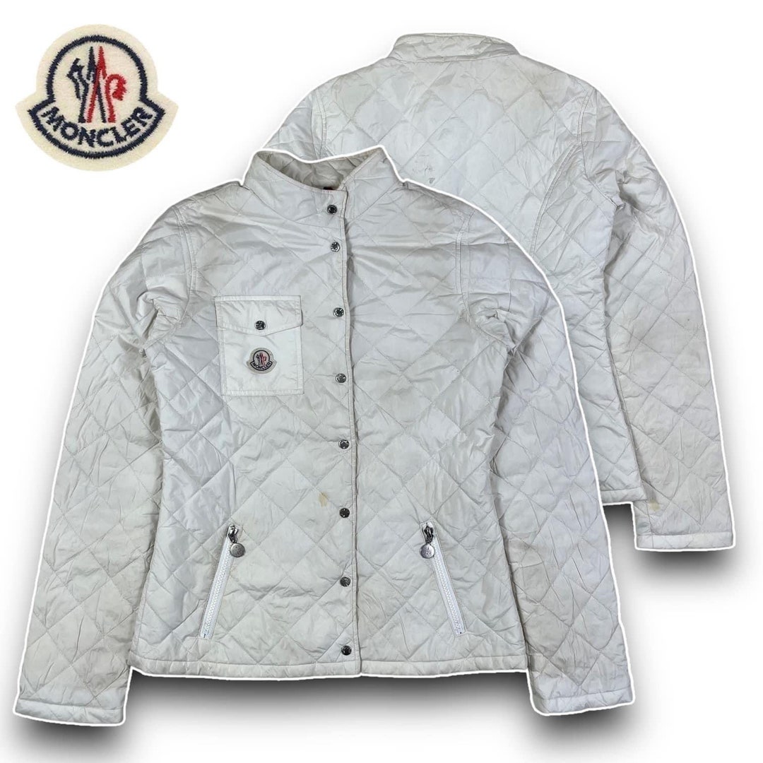 MONCLER Puffer Down Jacket Button White Size S - Etsy