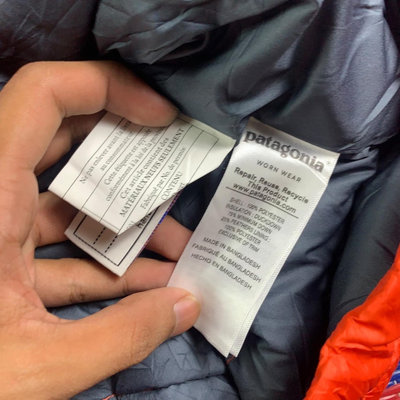 Patagonia Puffer Vest Jacket Polyester Orange Size S - Etsy