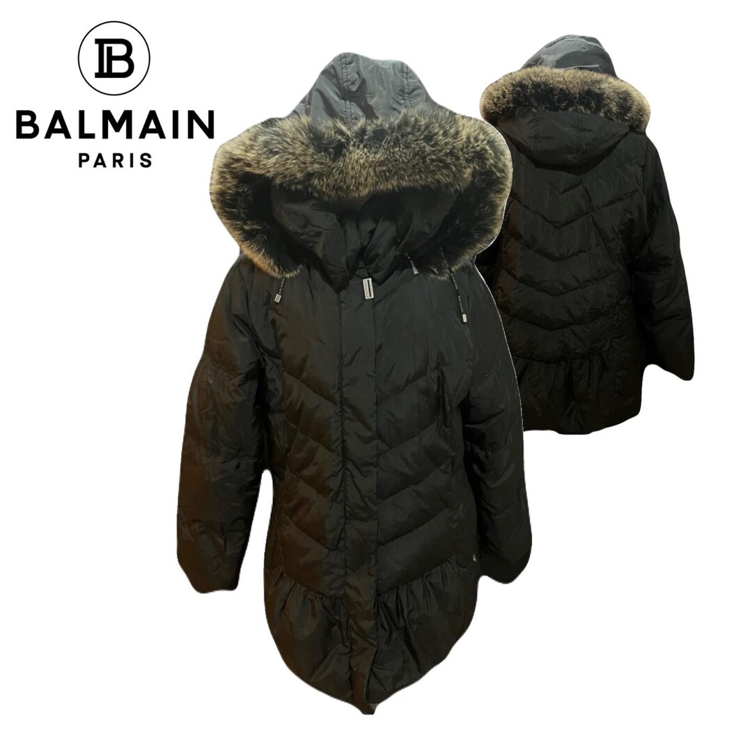 Balmain Puffer Fur Hoodie Parka Jacket Black Zip Size L - Etsy