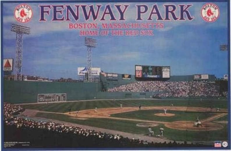 Fenway Park Original Starline Poster OOP Boston Massachusetts Home of ...