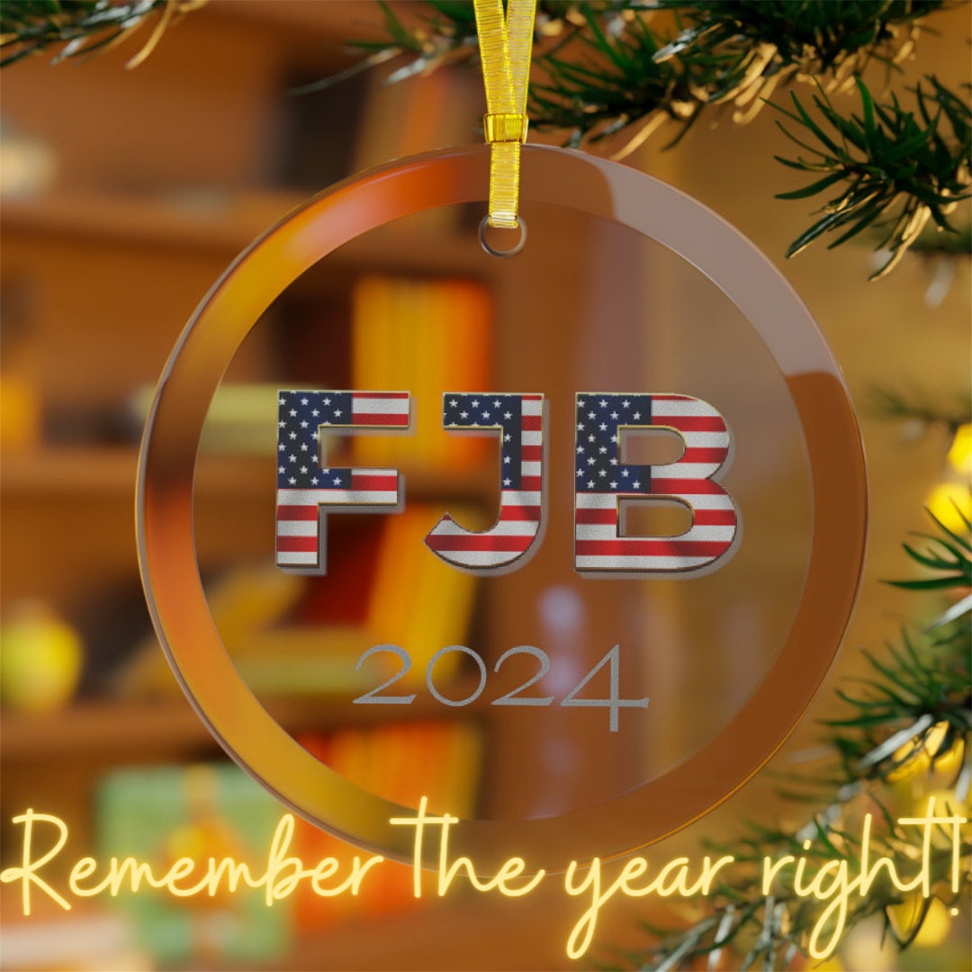 American Flag FJB Patriotic 2024 Glass Christmas Ornament - Etsy