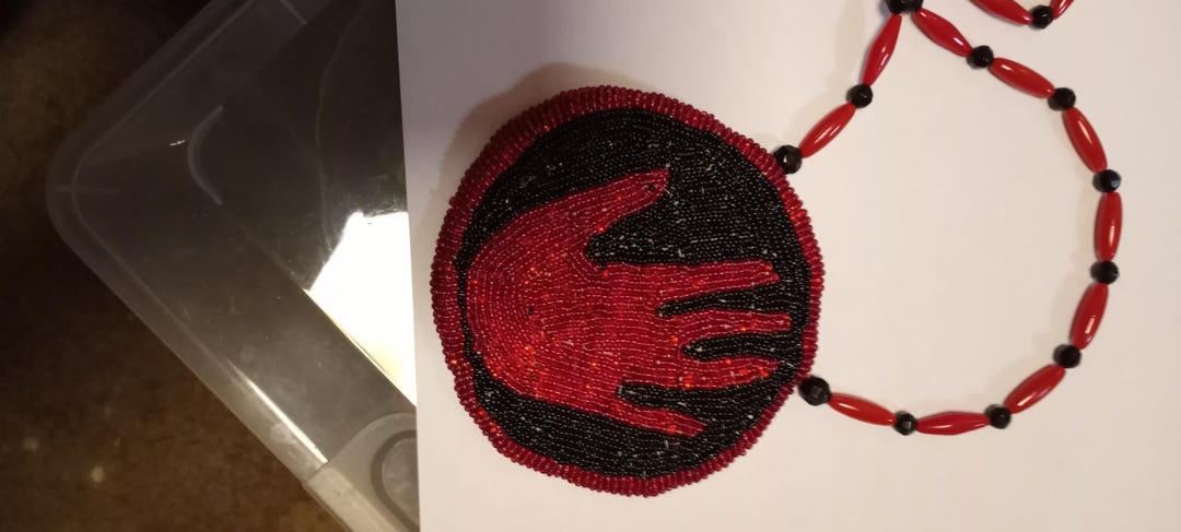 Beaded Red Hand - Etsy