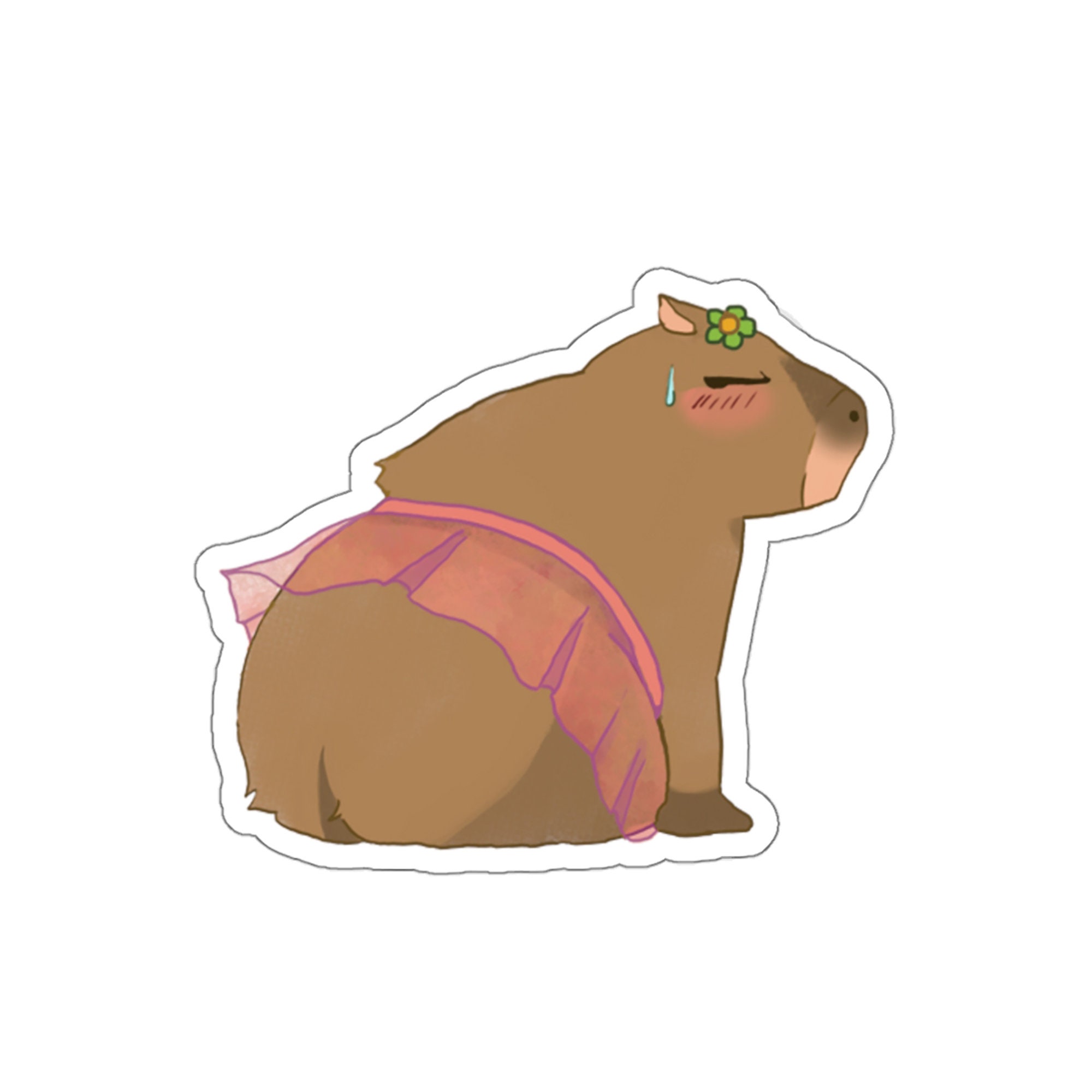 Capy Dance Capybara in A Cute Pink Tutu Die-cut Sticker for - Etsy