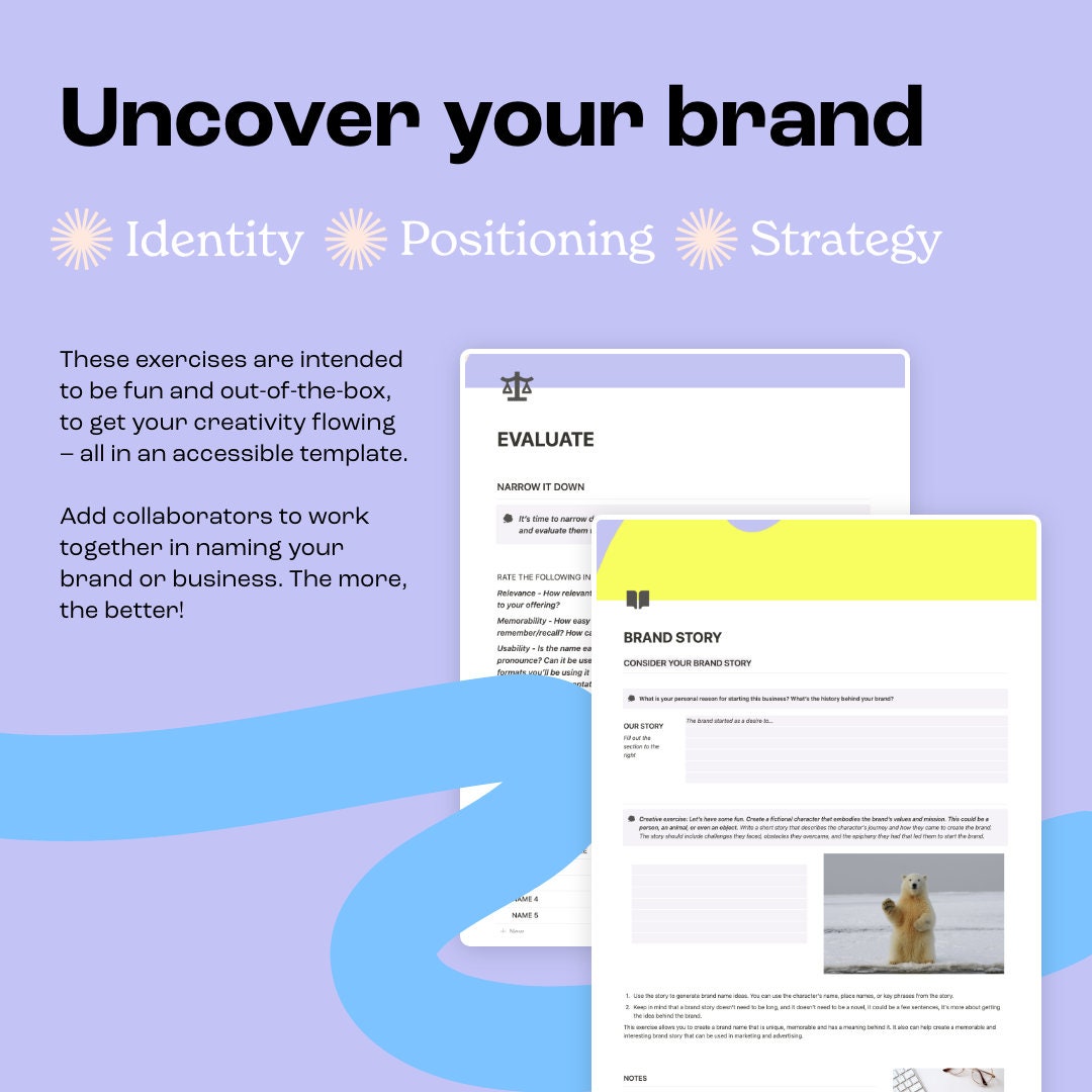 BRAND NAMING TEMPLATE Notion Template Guided Brand Naming Workbook ...