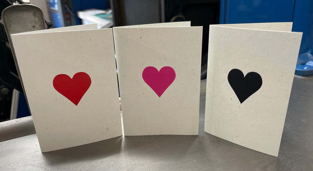 Single Heart Cards, Anniversary, Birthday, Blank Card, Love, Thank You ...