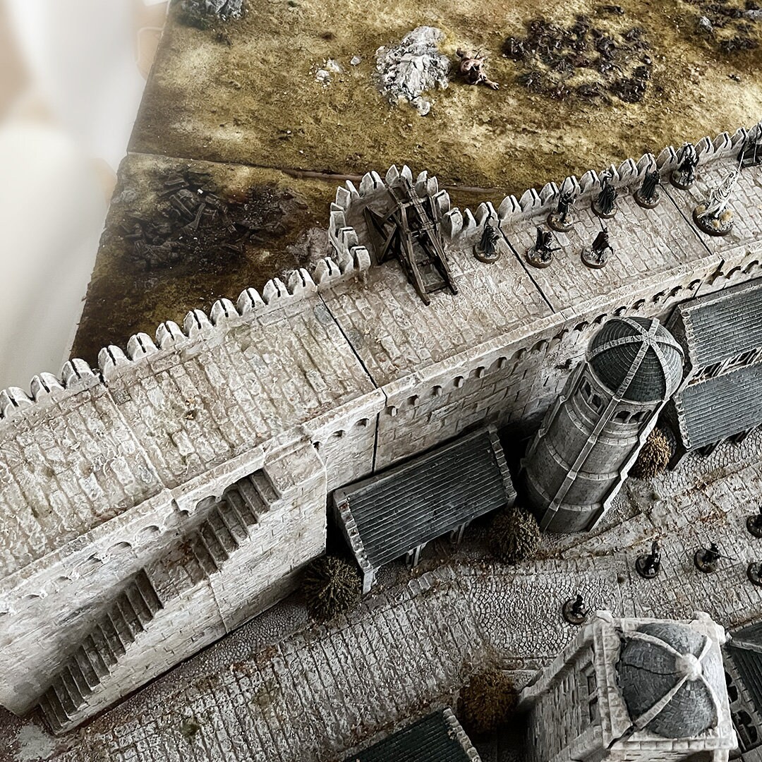 City Curved Wall With Stairs STL File - Etsy