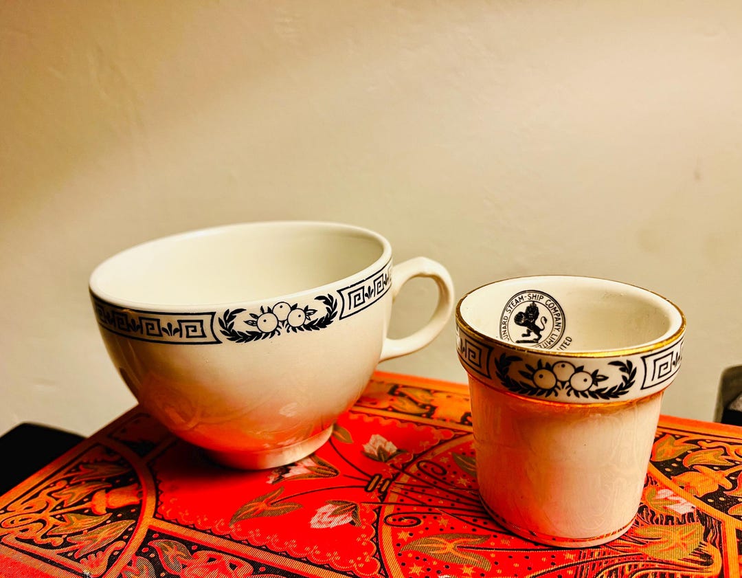 Set Cunard Line Steam-ship Ridgway queen Mary Greek Key Pottery, 1 ...