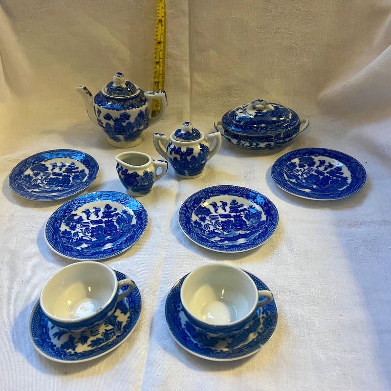 Blue Willow Tea Set - Etsy