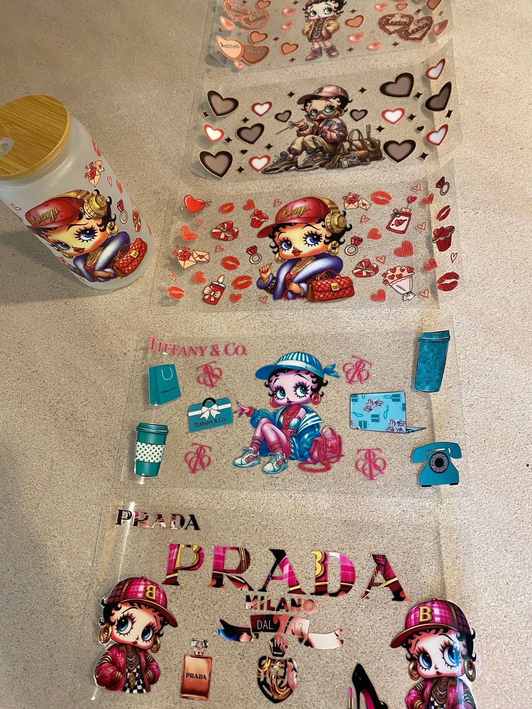 Betty Boopp 16 Ounce DTF Wrap on Glass Cup - Etsy