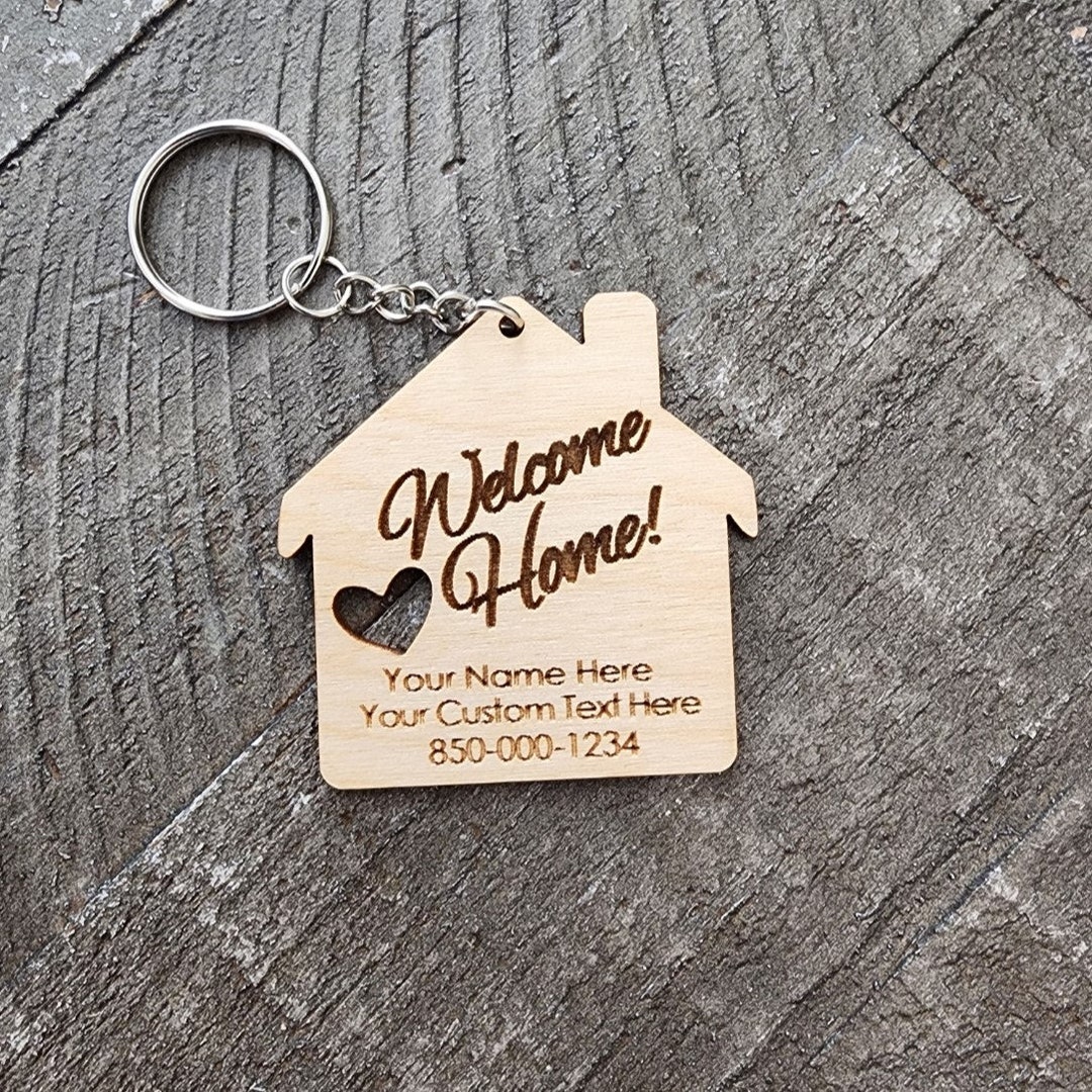 Customizable "welcome Home" House-shaped Keychain for Realtors and Real ...