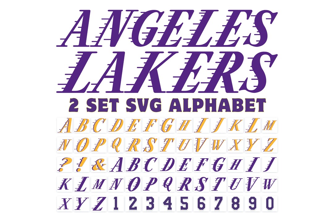 Lakers Font Svg Alphabet, Basketball Font, Lakers Fan Art, Sports Team ...
