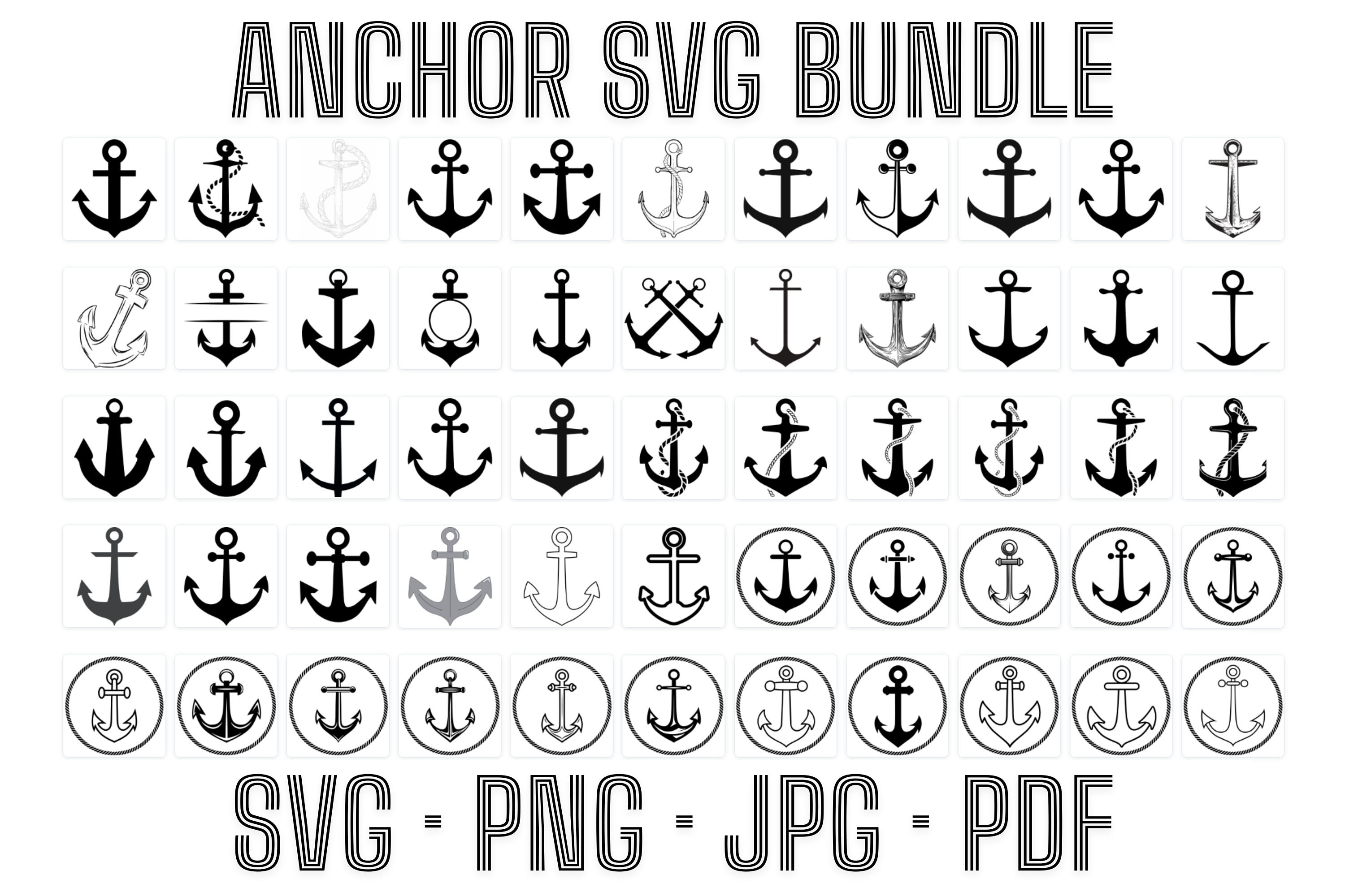 Anchor SVG Bundle, Anchor Svg Bundle, Anchor Cut File, Anchor PNG ...