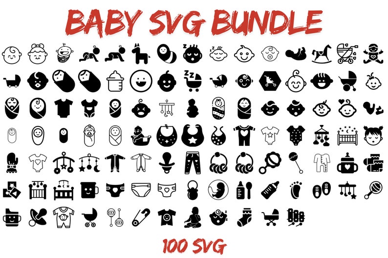Baby Svg Bundle, Baby Shower Svg, Newborn Svg Bundle, Baby Crib, Baby ...