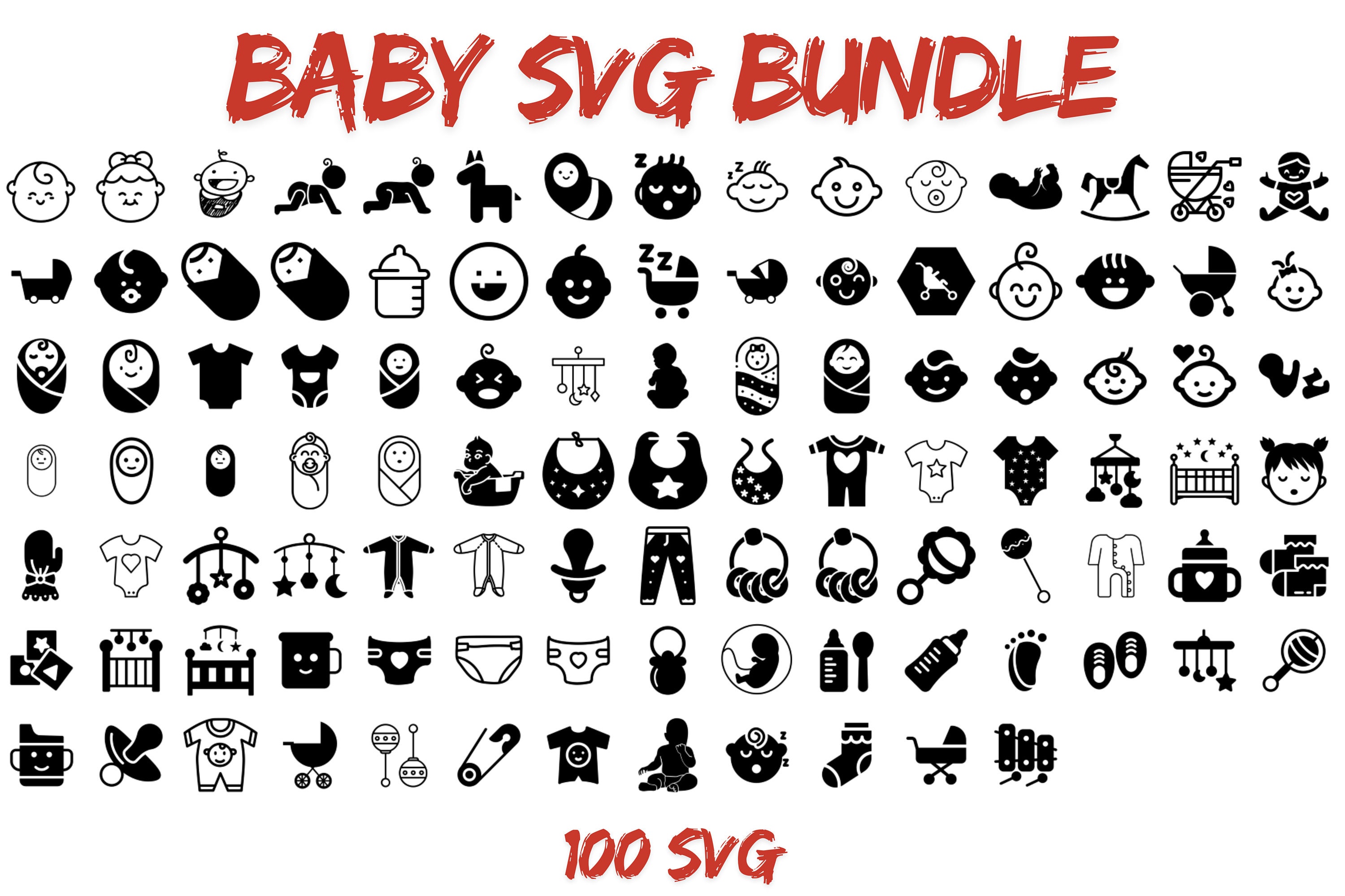Baby Svg Bundle, Baby Shower Svg, Newborn Svg Bundle, Baby Crib, Baby ...