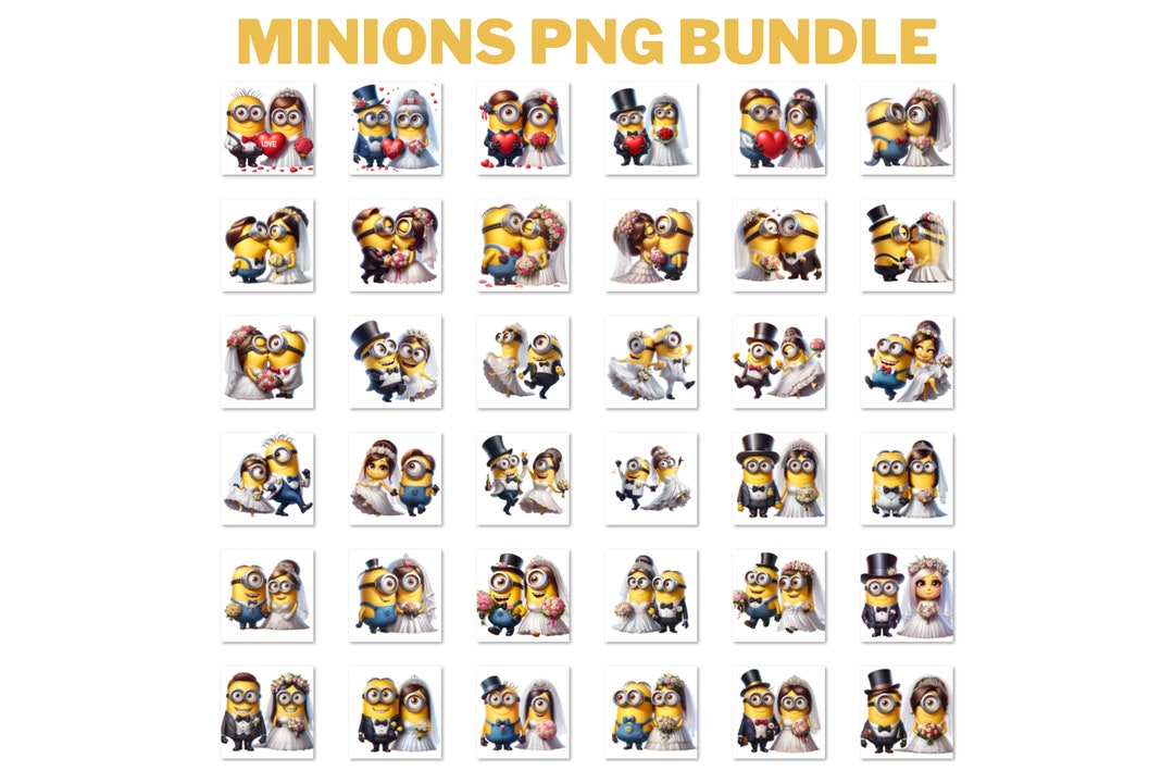 Minions PNG Bundle, Cartoon Characters Clipart, Kids Artwork, Minions ...