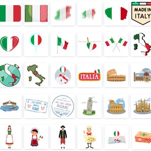 Italy Svg Bundle, 50 Italy Clipart, Italy Flag PNG, Italy Vector, Italy ...