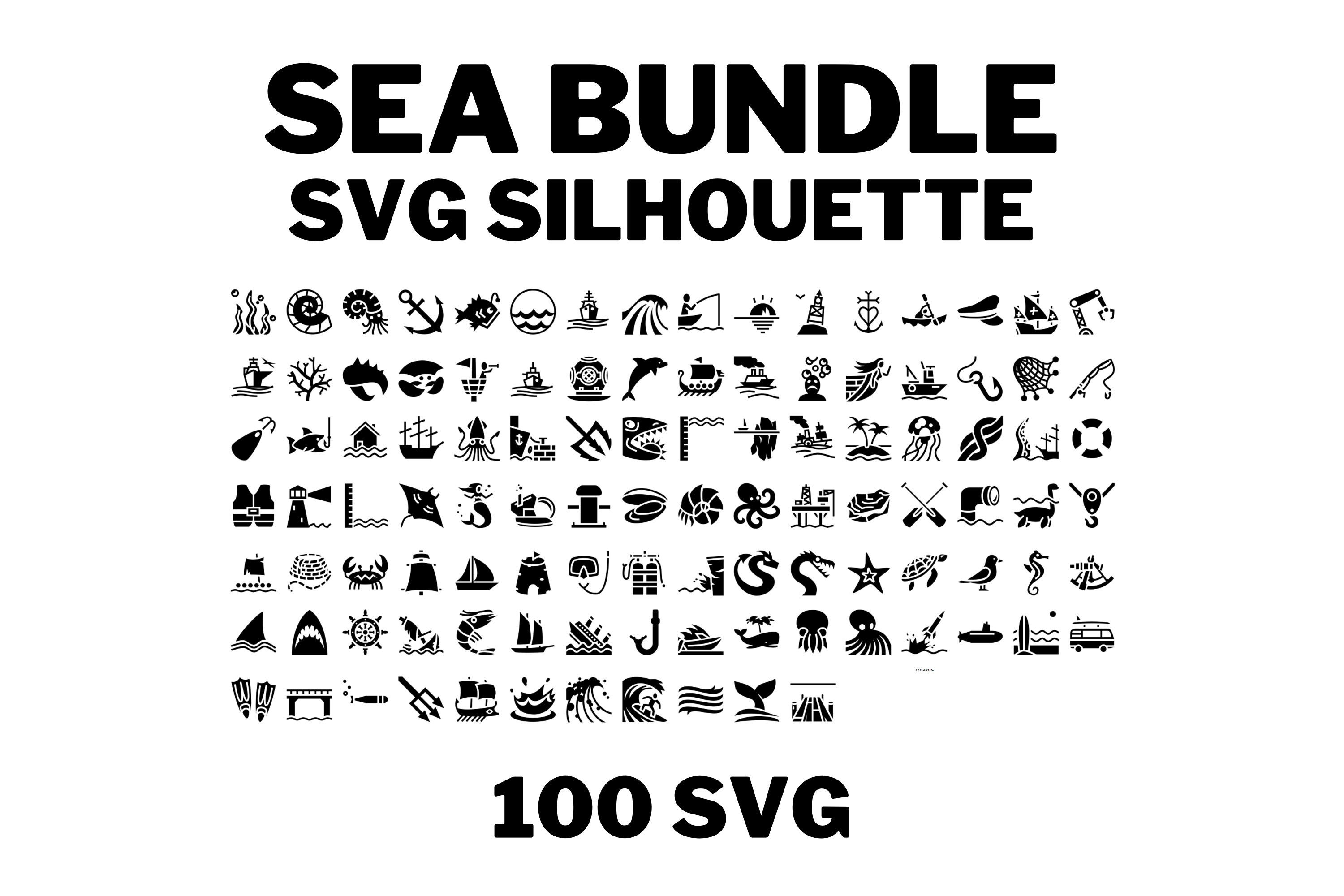 Sea SVG Bundle, Sea Life SVG Collection, Ocean Sea Animal SVG Bundle ...