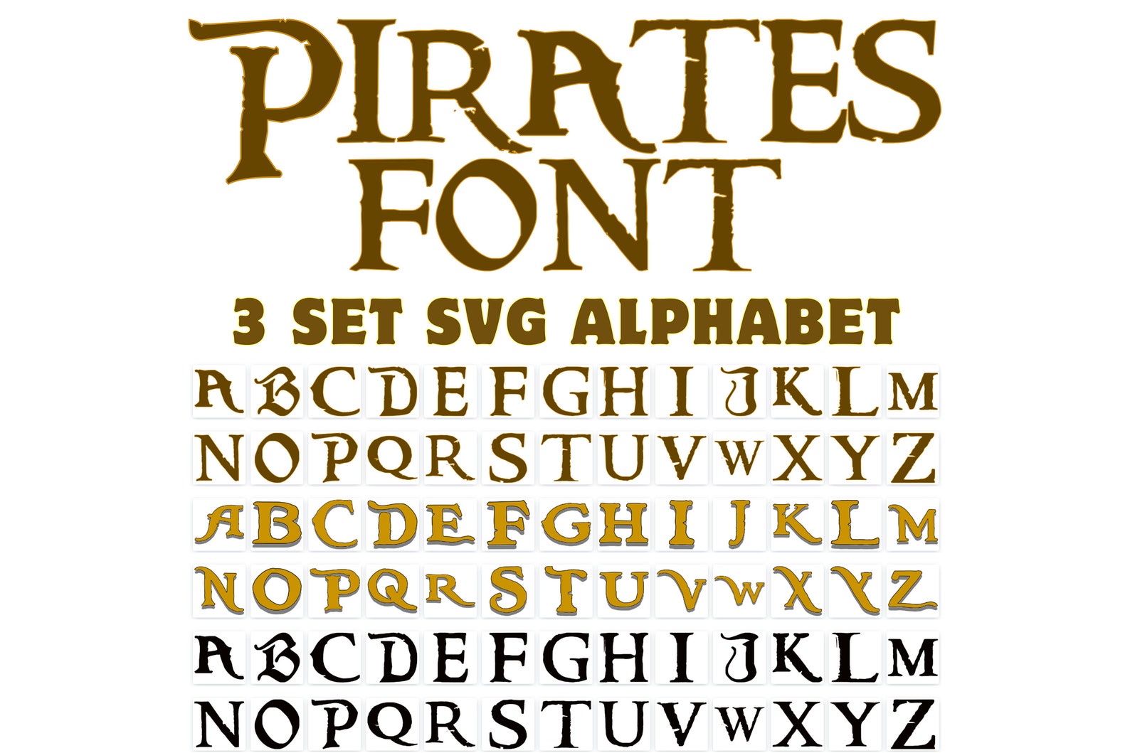 Pirates Font SVG Pirates Letter Caribbean Font Pirate Font Alphabet ...