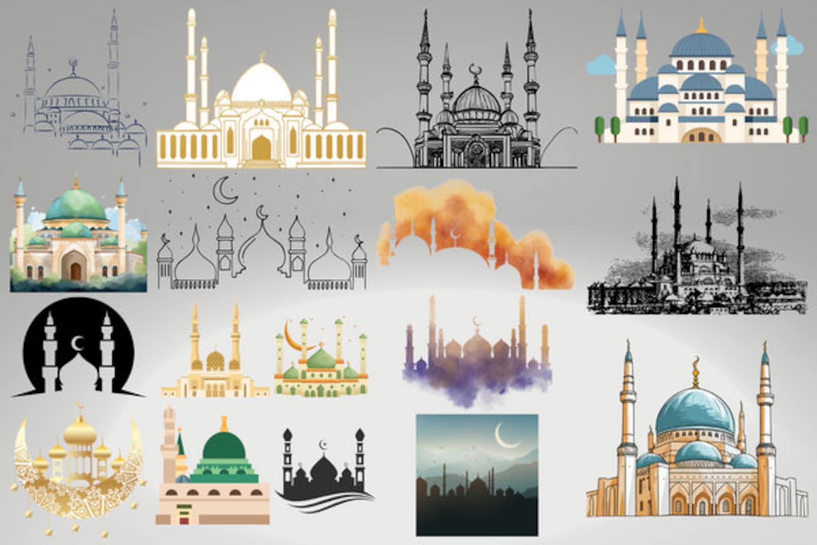 Mosque SVG Bundle, Mosque SVG Exquisite Mosque Svgs for Digital ...