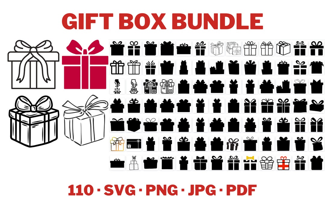 Gift Box SVG Bundle, Gift Box PNG Bundle, Gift Box Clipart, Gift Box ...