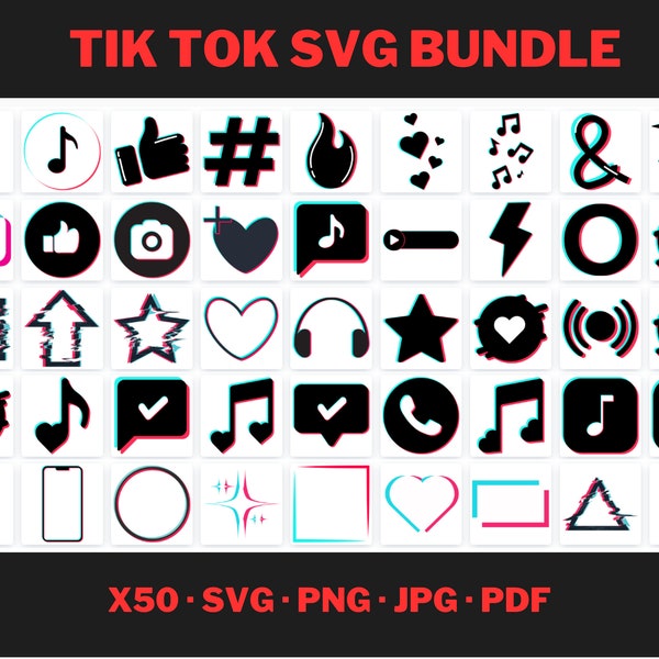Tiktok Svg Files Bundle - Etsy