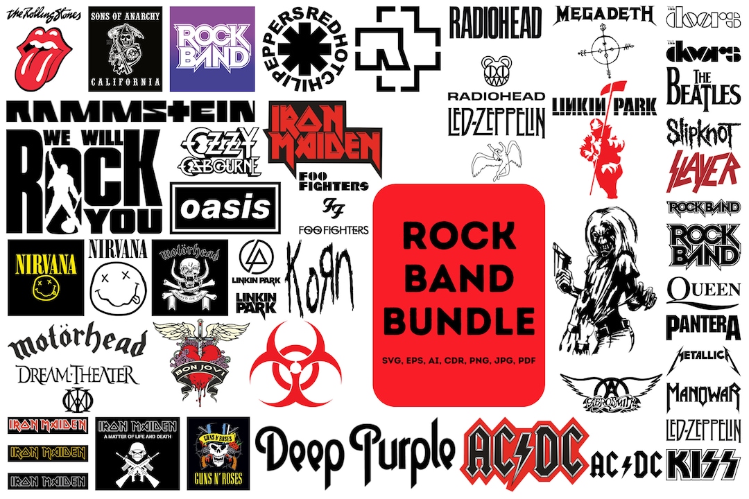 Rock Band Svg Bundle, Svg, Eps, Ai, Cdr, Png, Jpg, Pdf, Rock Music, Svg ...