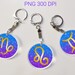 Zodiac Sign Keychain PNG Bundle Astrology Signs Zodiac Design Round ...