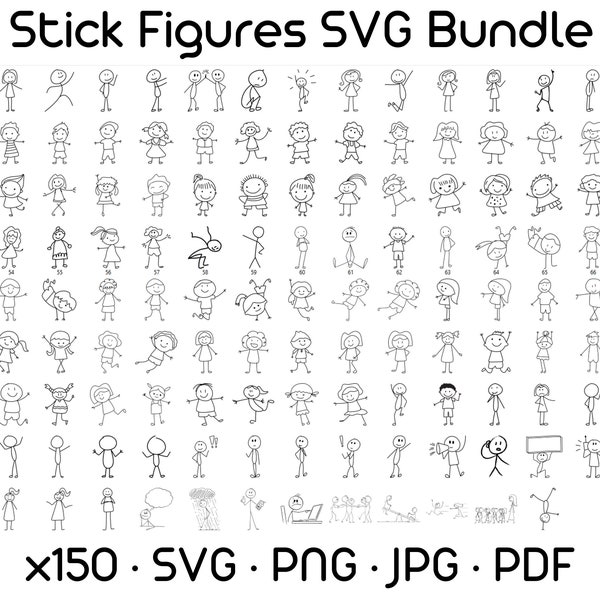 Cute Stick Figures - Etsy