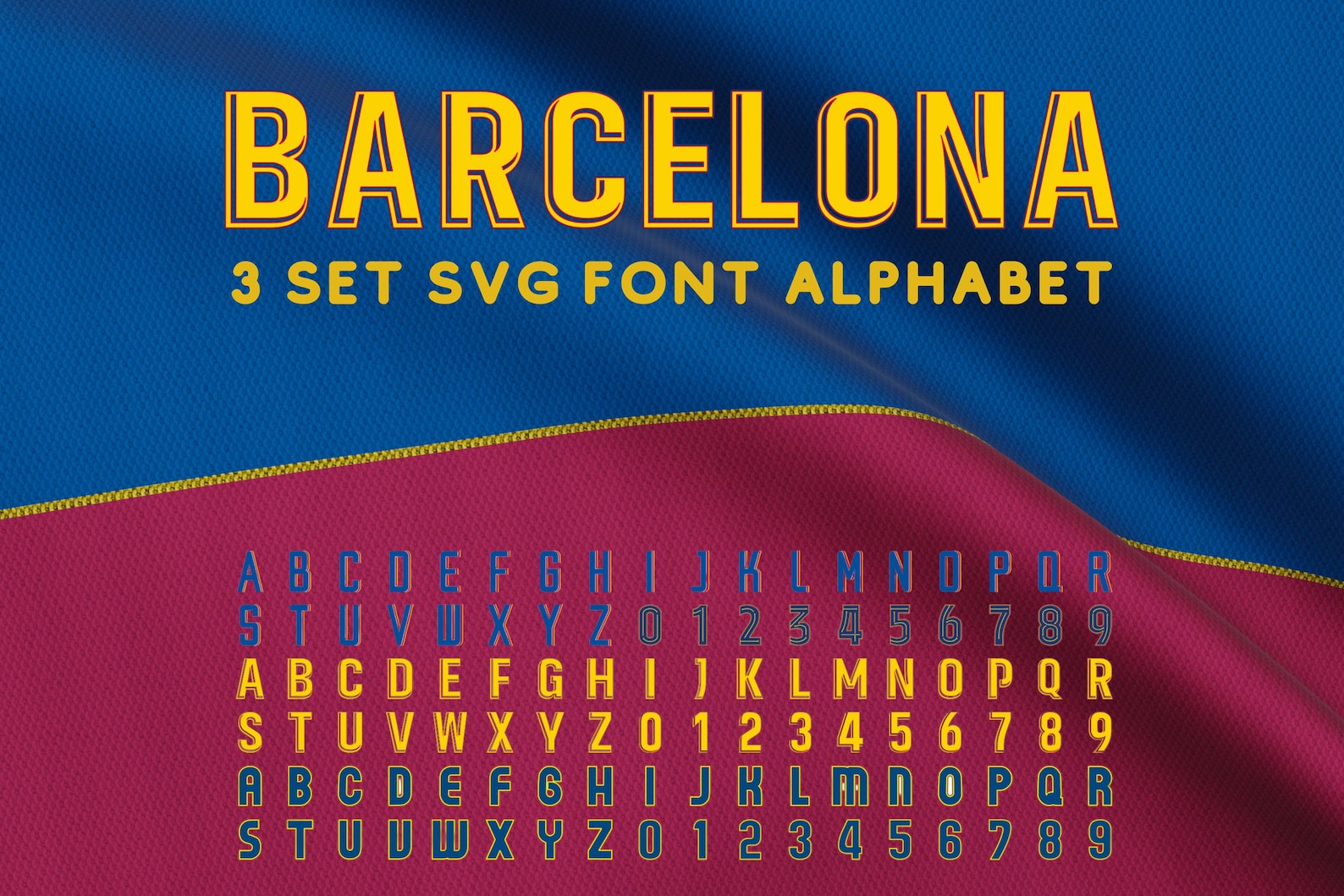 Barcelona SVG Font Alphabet, Barcelona Style Font Alphabet Letter ...
