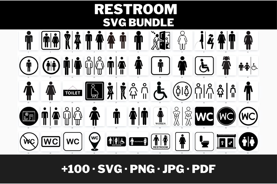Buy Restroom SVG Bundle, Restroom PNG Bundle, Restroom Clipart ...