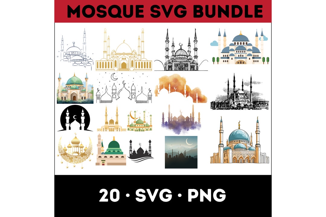 Mosque SVG Bundle, Mosque SVG Exquisite Mosque Svgs for Digital ...