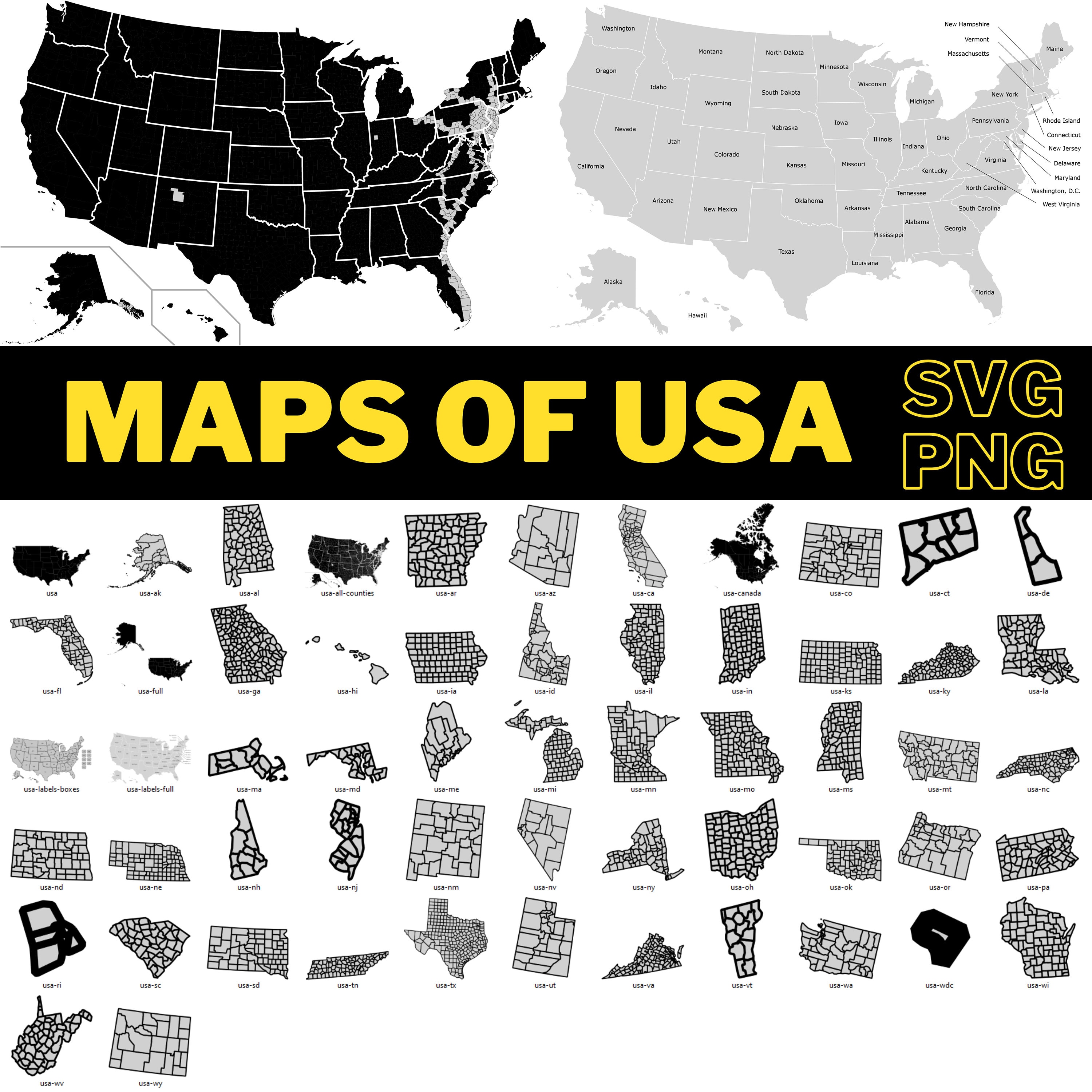 USA Map SVG, America Map SVG, Usa State Svg, States Svg, America Svg ...