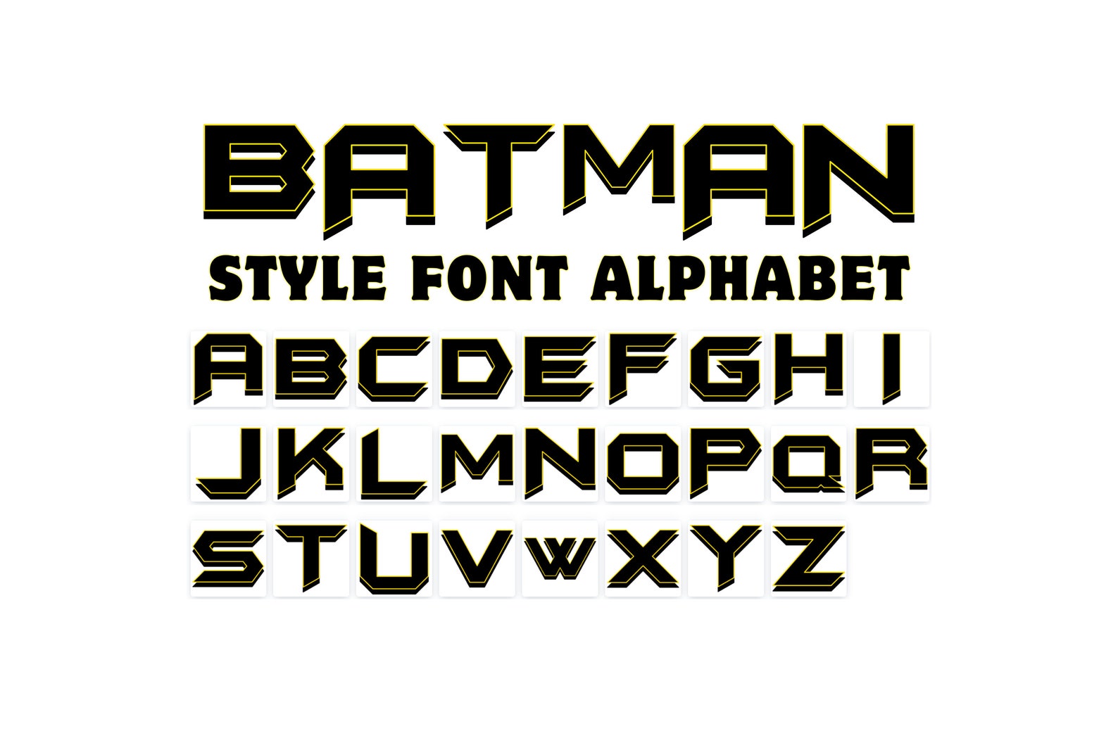 Bat Style Alphabet Font, Superhero Alphabet Printable Letters ...