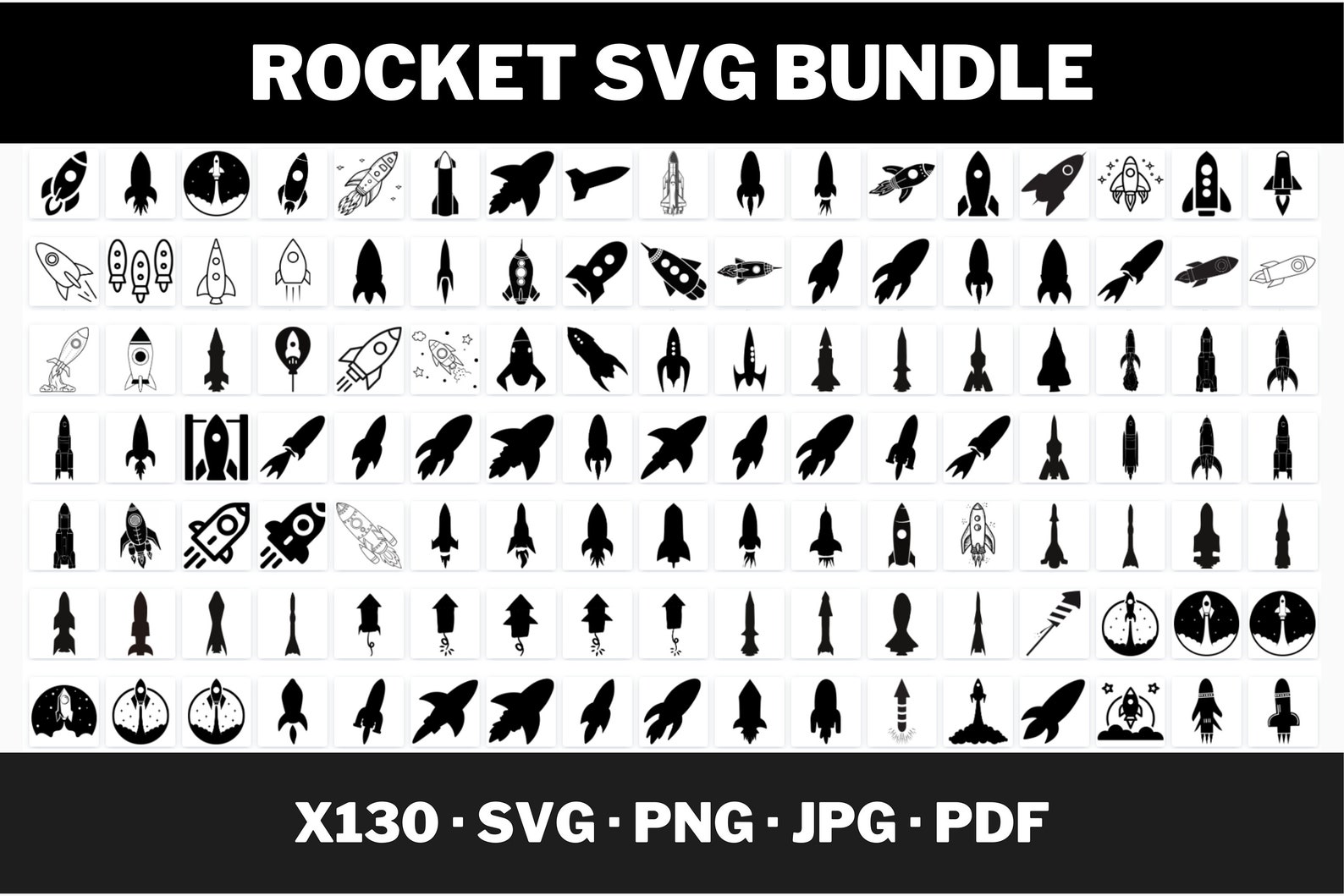 Rocket SVG Bundle, 130 Rocket PNG Bundle, Rocket Clipart, Rocket SVG ...