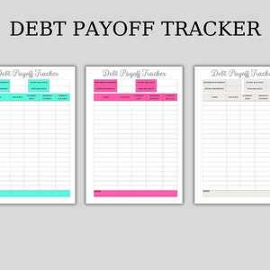 Debt Payment Tracker Printable , Debt Tracker Printable, Debt Snowball ...