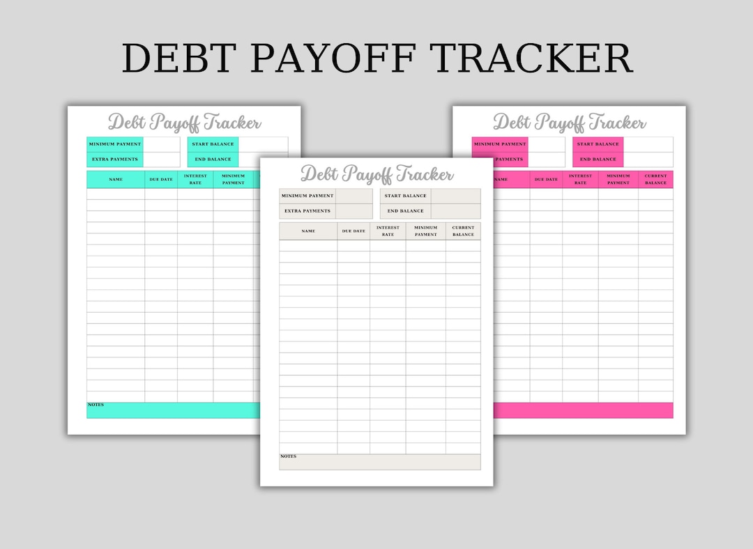 Debt Payment Tracker Printable , Debt Tracker Printable, Debt Snowball ...