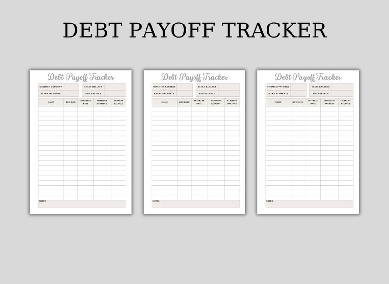 Debt Payment Tracker Printable , Debt Tracker Printable, Debt Snowball ...