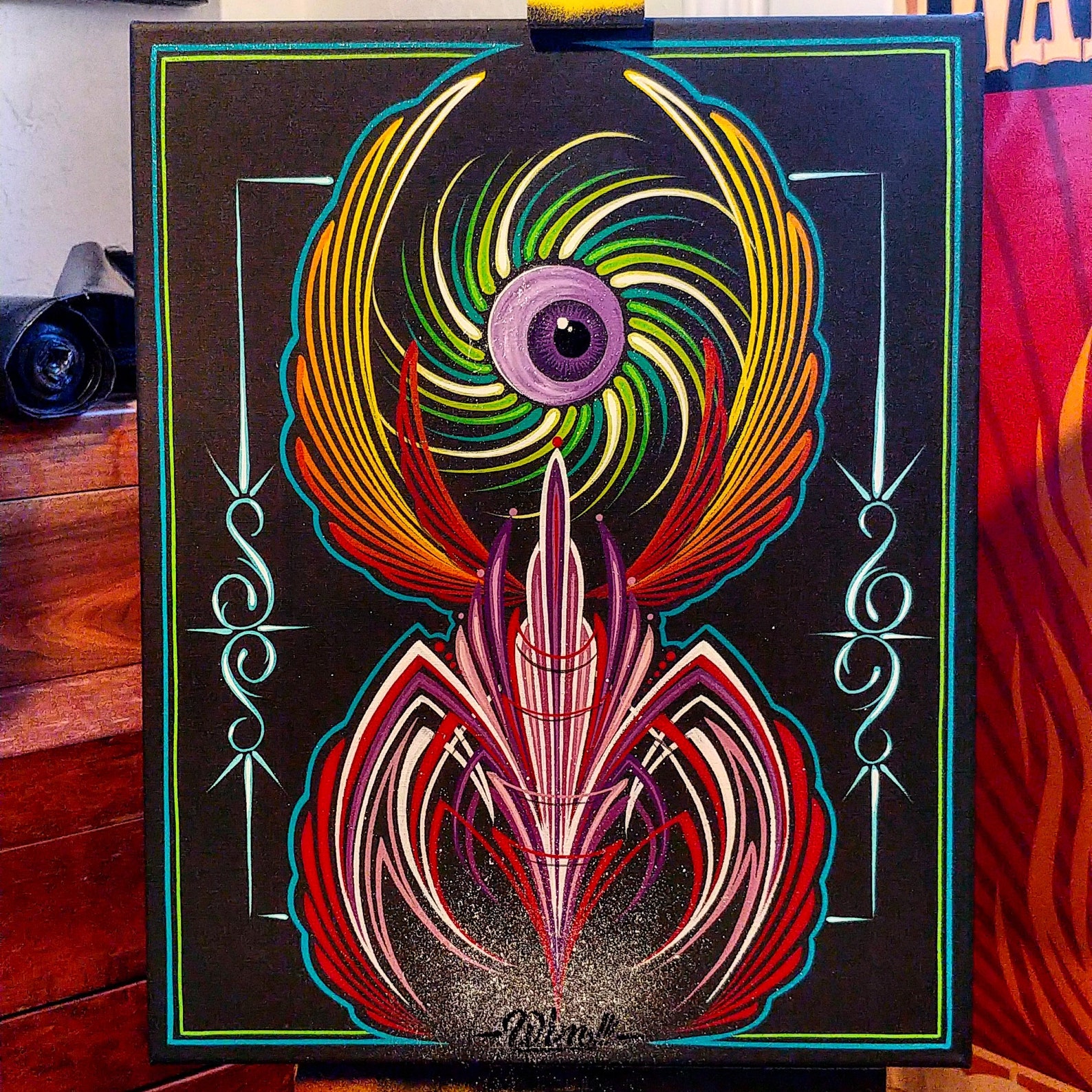 Kustom Canvas, Pinstripe, Pinstriping, Wall Art, Hot Rod - Etsy