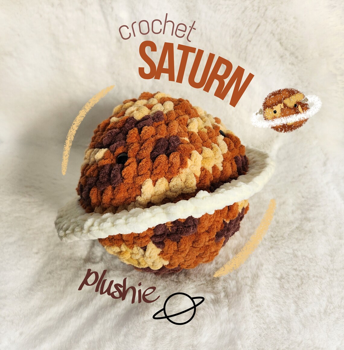 Crochet Saturn Plushie Amigurumi Handmade Cuddly Toy - Etsy