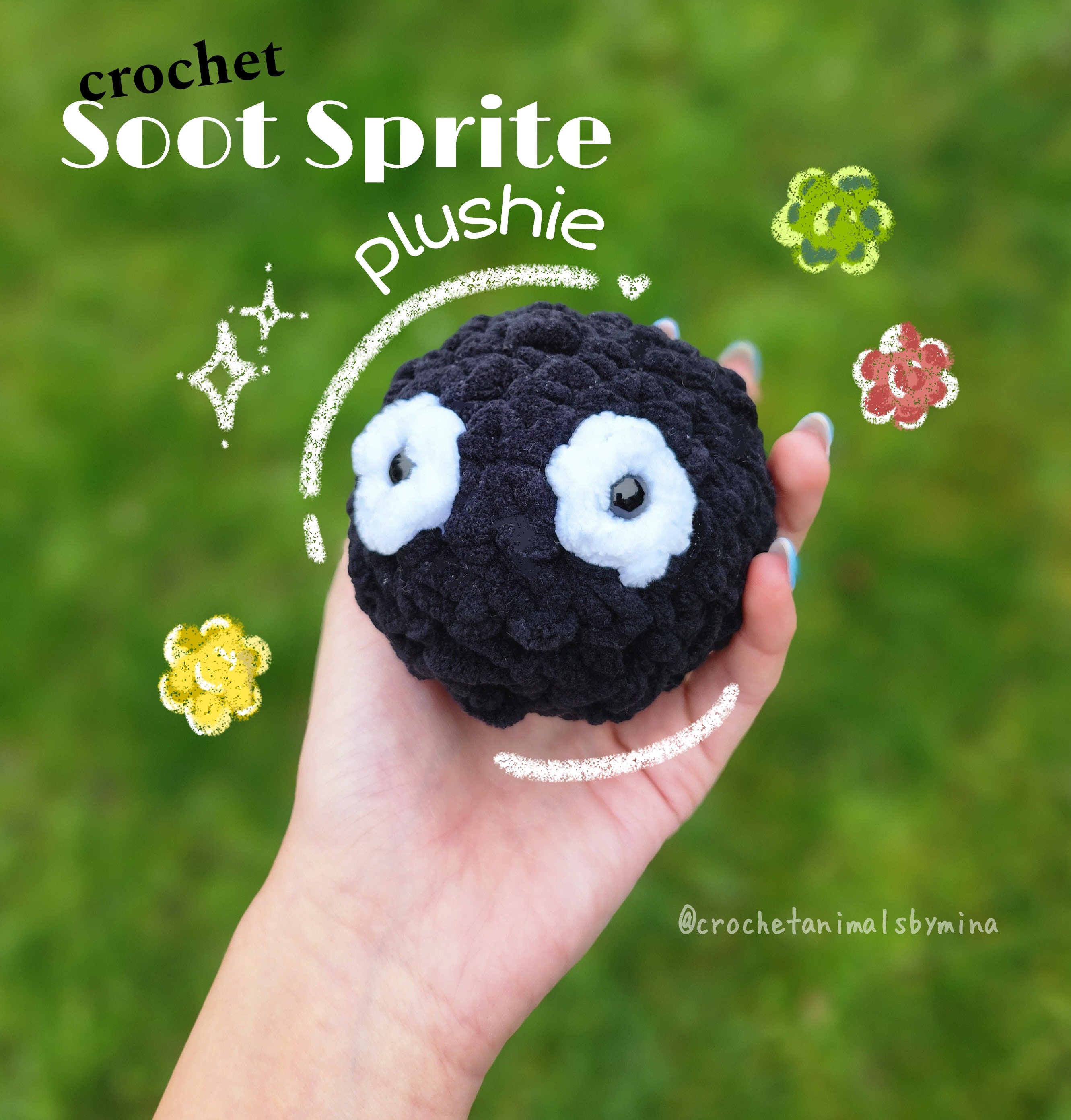 Soot Sprite Spirited Away Plushie Anime Crochet Crochet Cuddly Toy Soot ...