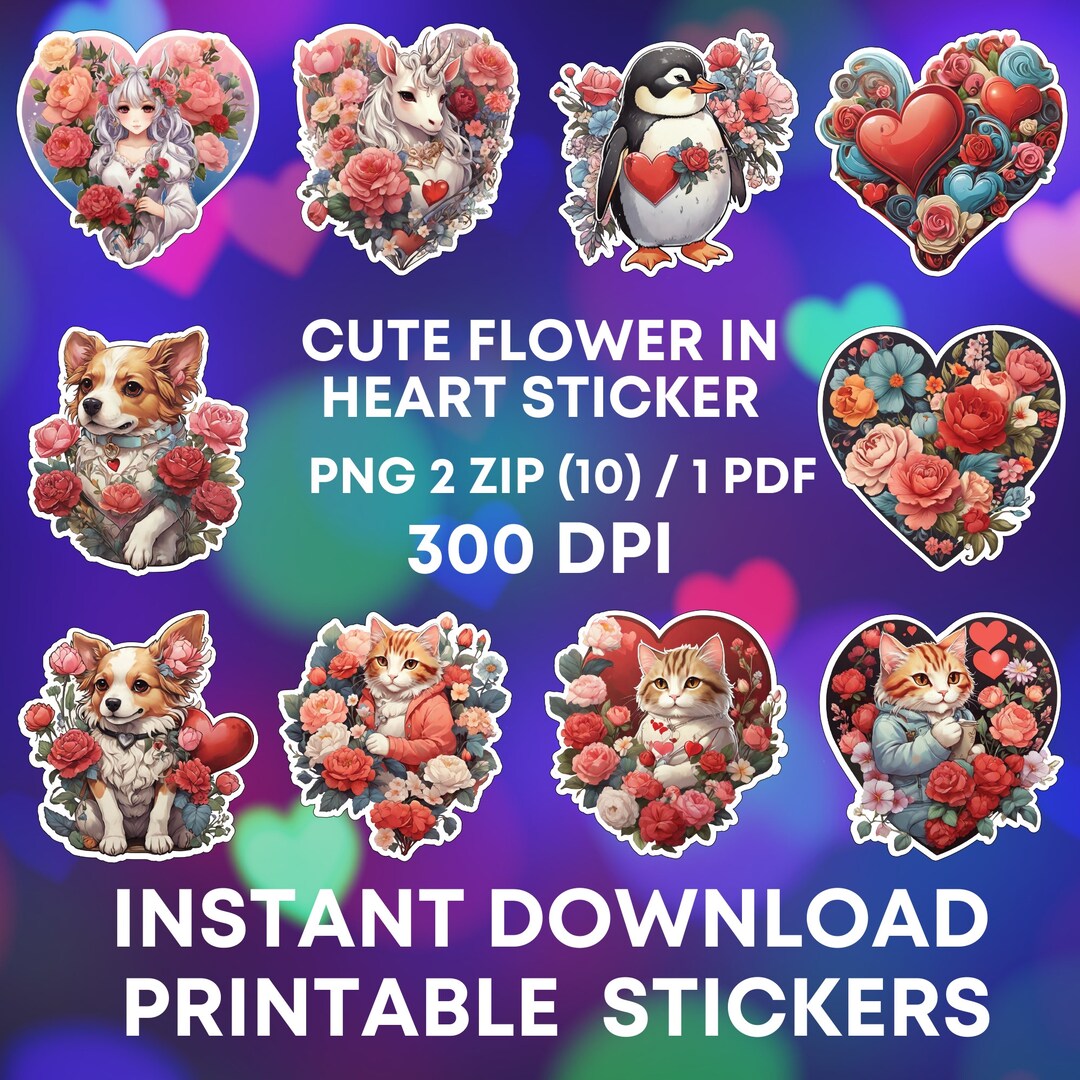 Sticker Cute Anime Cartoon Style, Stickers With Heart-shaped Design ...
