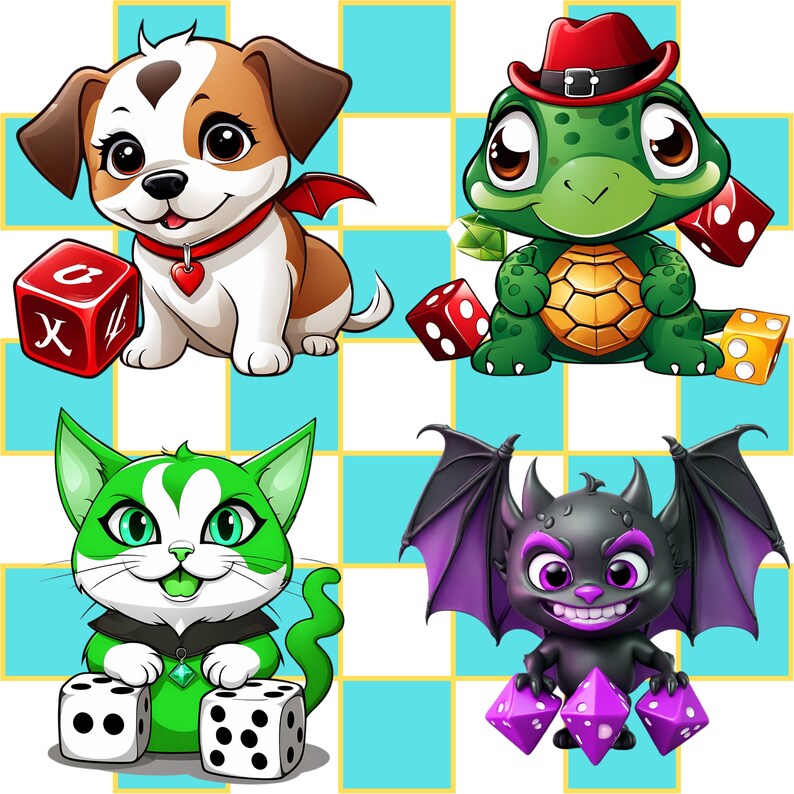 45 Clipart Cute Animals, Fun Dice Clipart Png, Baby Animals Png, Dice ...