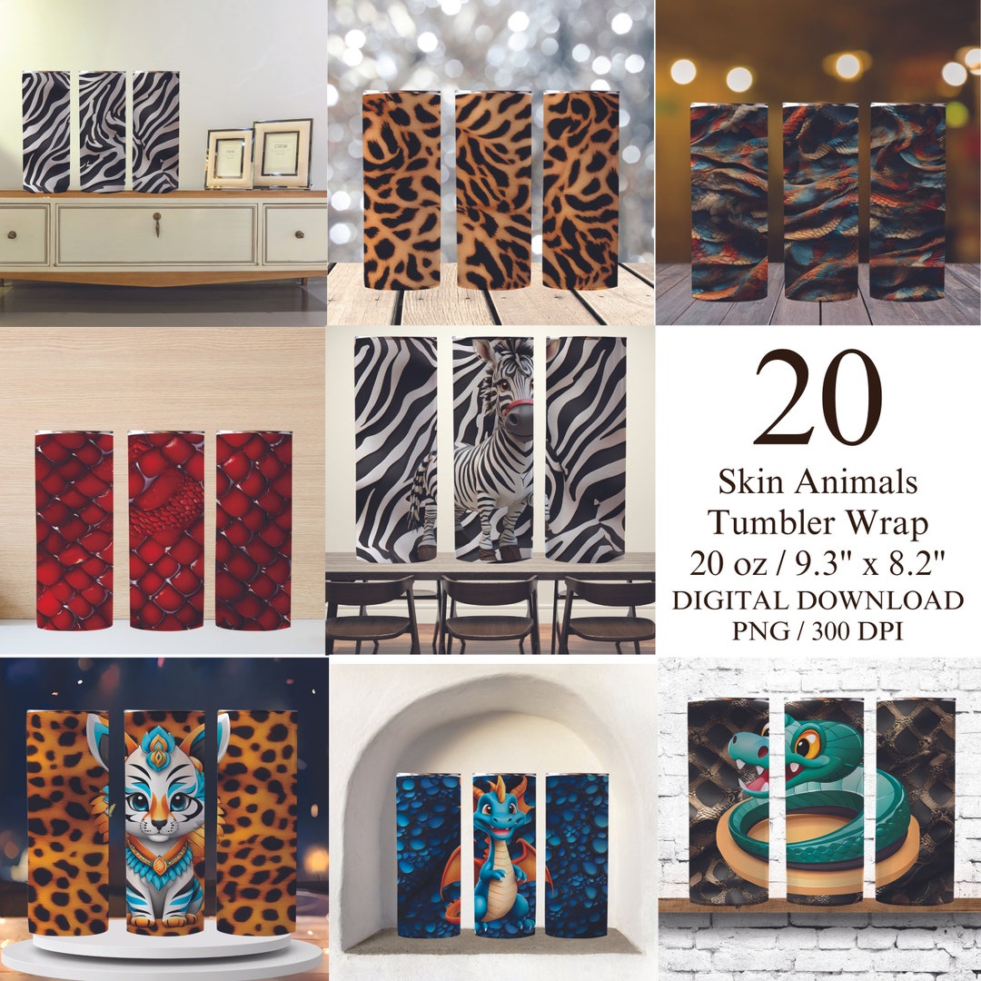 Skin Animals Tumbler Wrap Design PNG 20oz, Skinny Tumbler Wrap ...